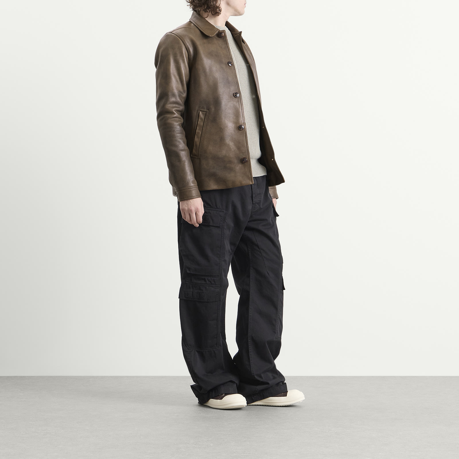 RICK OWENS Rick Owens Buttoned Leather Brad Jacket